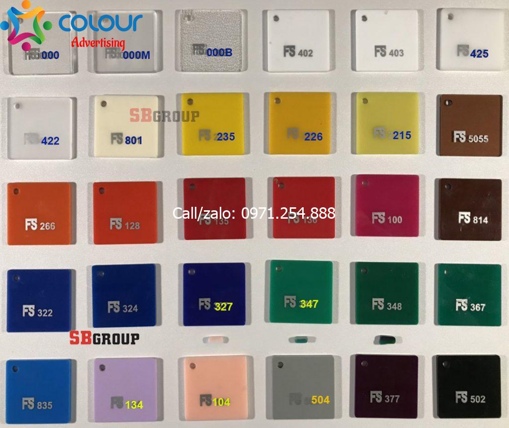 Bảng màu mica FS – Sản phẩm tốt cho lĩnh vực quảng cáo và thiết kế