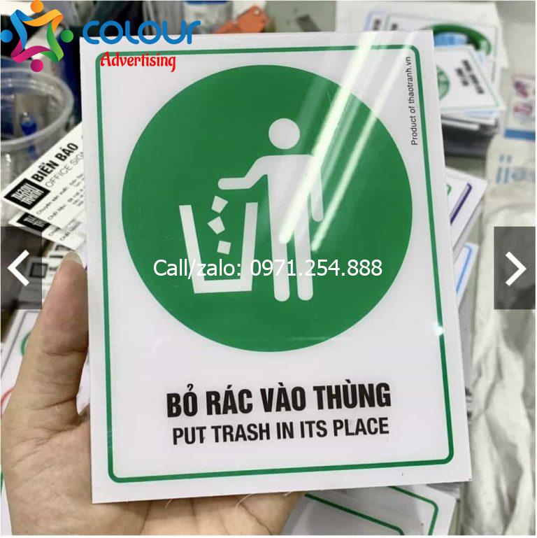 Biển báo cấm xả rác bừa bãi giữ gìn vệ sinh chung đẹp giá rẻ