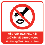 Biển báo cấm xả rác bừa bãi giữ gìn vệ sinh chung đẹp giá rẻ