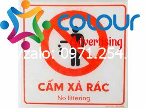 Biển báo cấm xả rác bừa bãi giữ gìn vệ sinh chung đẹp giá rẻ