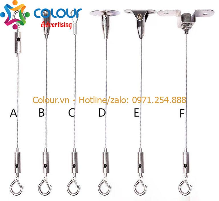 Đầu dây treo tranh, treo biển hiệu thả trần với móc treo mở được